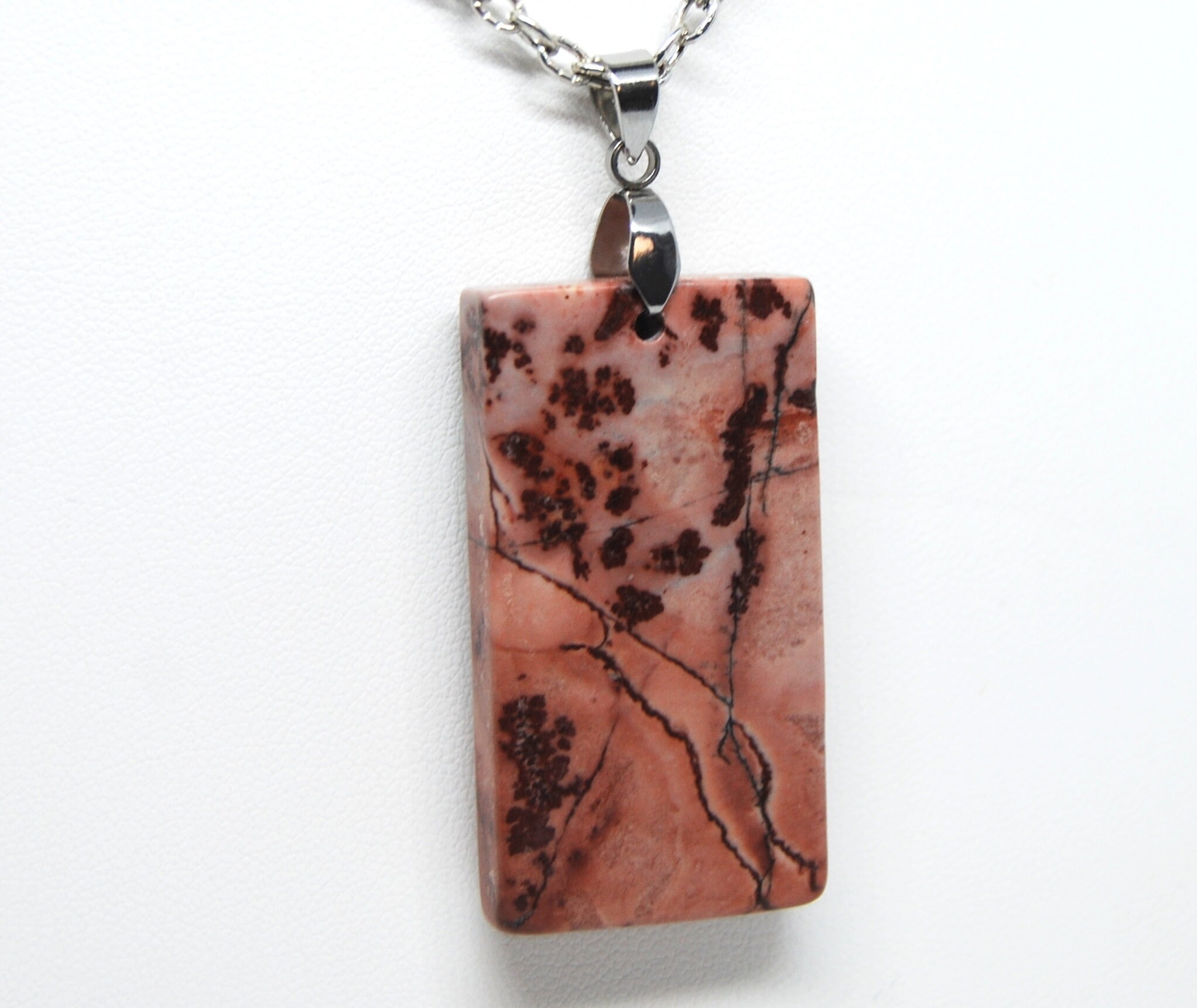 Charming Chinese Painting Jasper Rectangle Pendant 42x23x6mm - Etsy