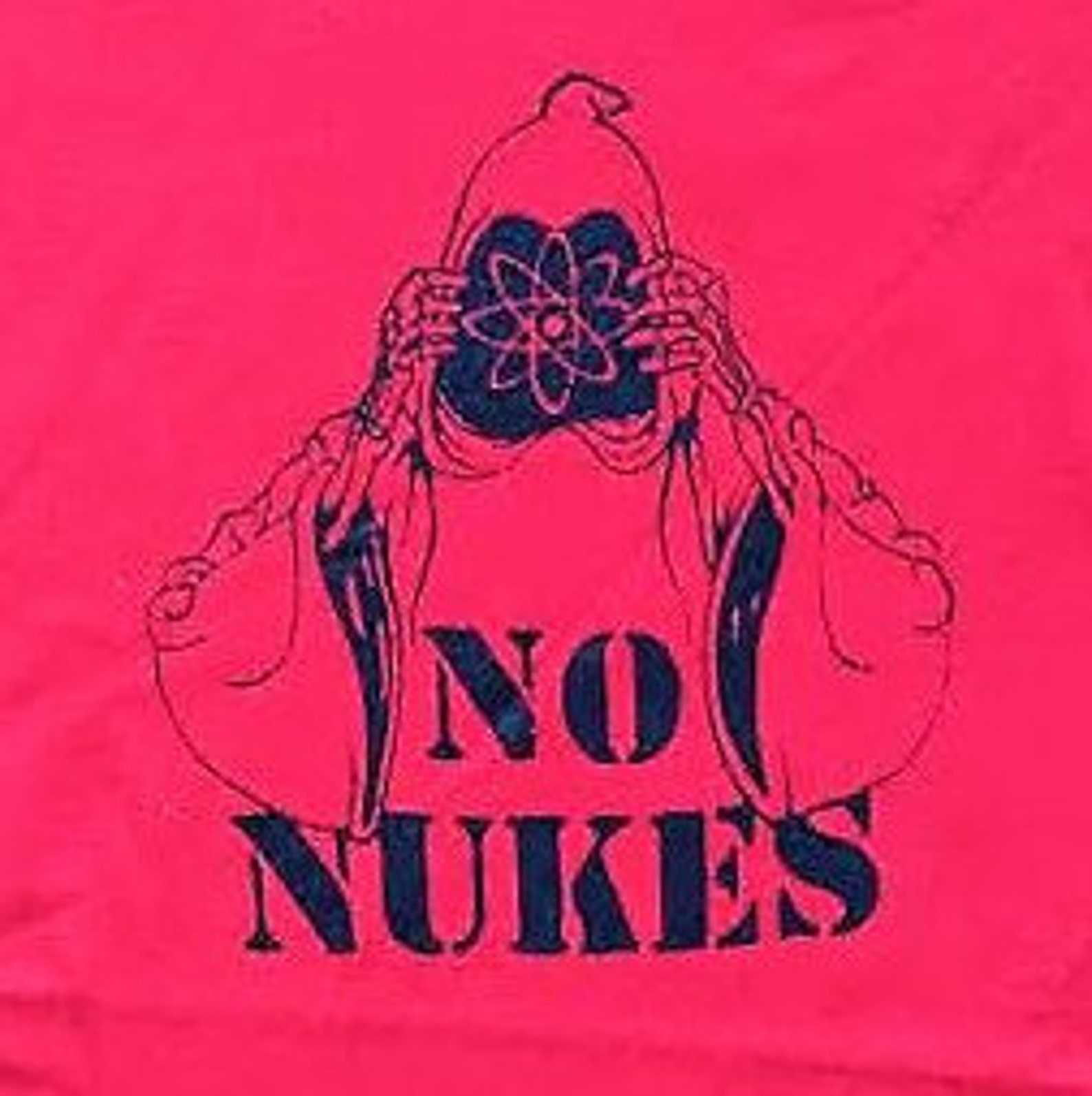 Retro No Nukes T-shirt: Hand Screen-printed Anti-nuclear Design - Etsy
