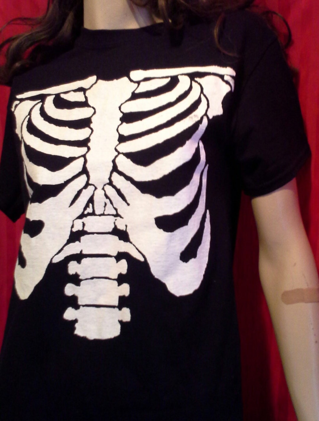 SKELETON T SHIRT New Unworn Halloween Tee EDM Costume Isle of Wight ...