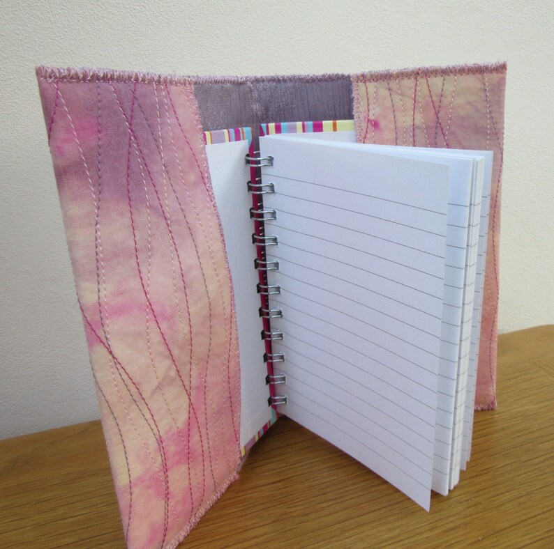 Pink Notebook Textile Cover Pink Lemon and Pale Mauve - Etsy