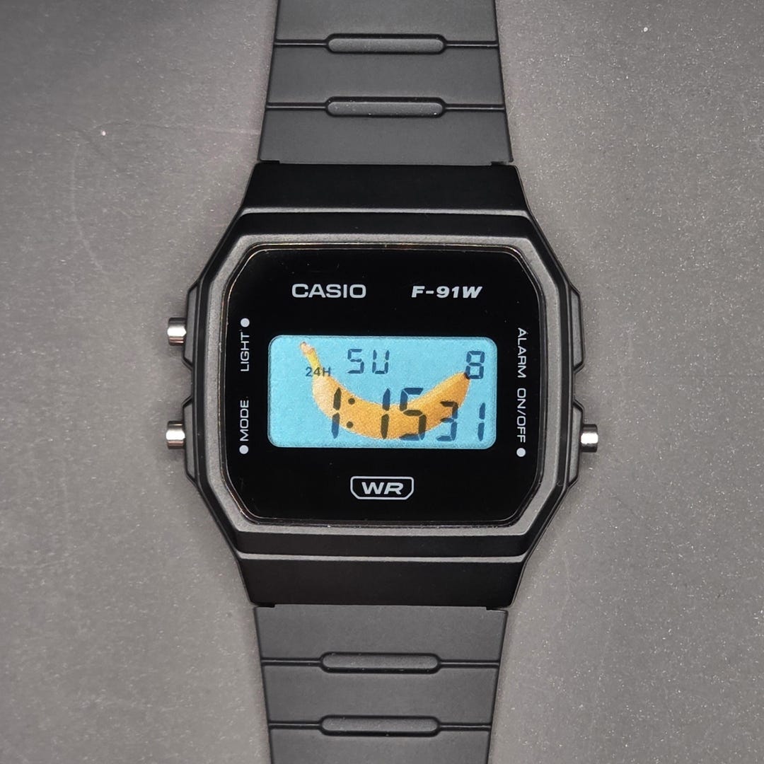 Casio F-91W "pop Banana" - Custom Mod - Etsy UK