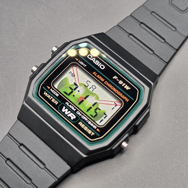 Casio F-91W "angry Duo" - Custom Mod - Etsy