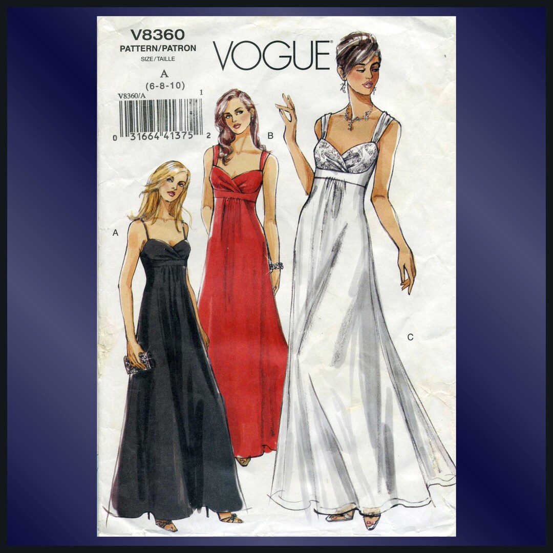 Vogue Pattern V8360 Misses' Formal Evening Dress Sewing Pattern - Etsy