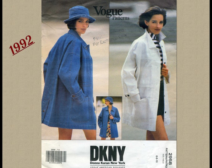 Vogue 2958, DKNY Designer Sewing Pattern for Women's Oversized Denim ...
