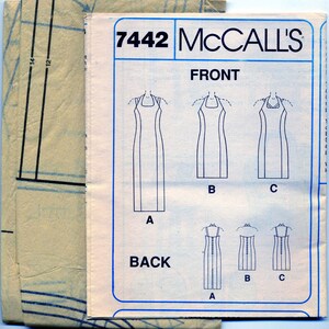 Mccall's 7442, Sewing Pattern for Fitted Evening Dress With Straps ...