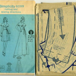 Simplicity 6099 Front Wrap Dress 1970s Sewing Pattern for Maxi or Short ...