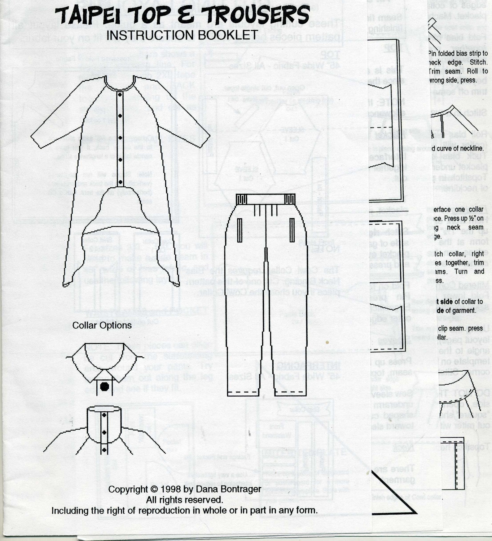 Taipei Top and Trousers Sewing Pattern: Vintage 1990s, XS-5XL - Etsy