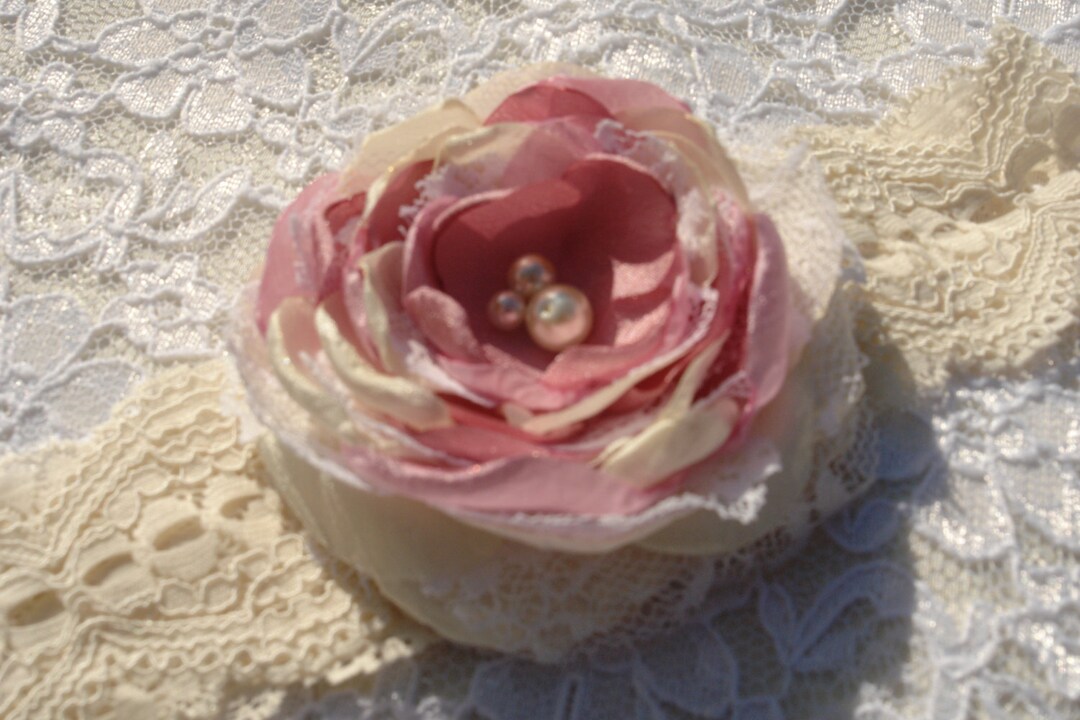 Pink Ivory Bridal Flower Clip, Rose Hair Accessory - Etsy