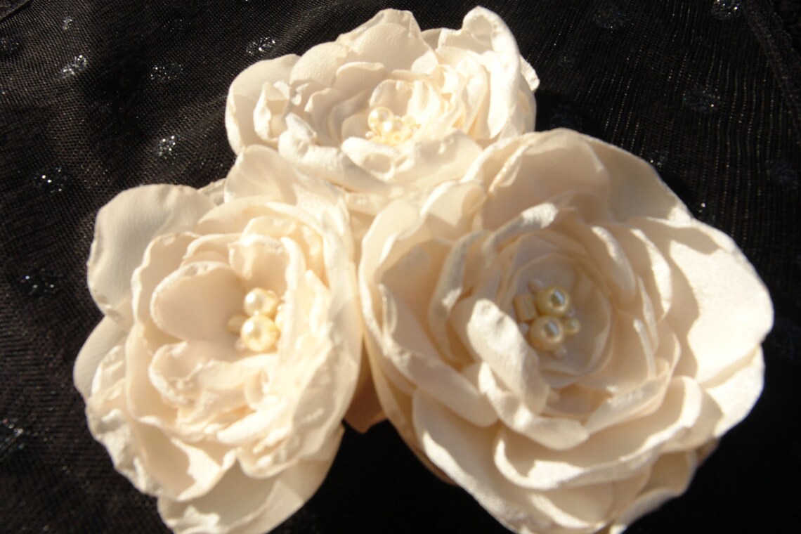 Wedding Bridal Hair Accessories IVORY Flower Clip Fascinator - Etsy