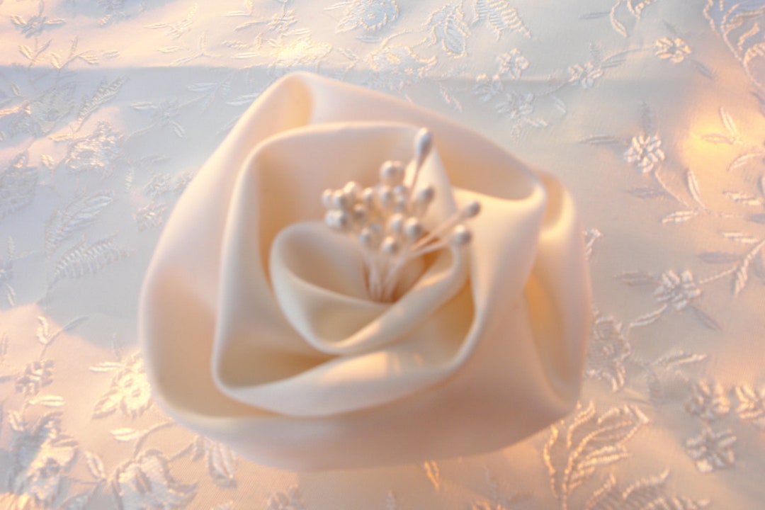 Ivory Wedding Flower Hair Clip - White Bridal Flower - Handmade Wedding ...