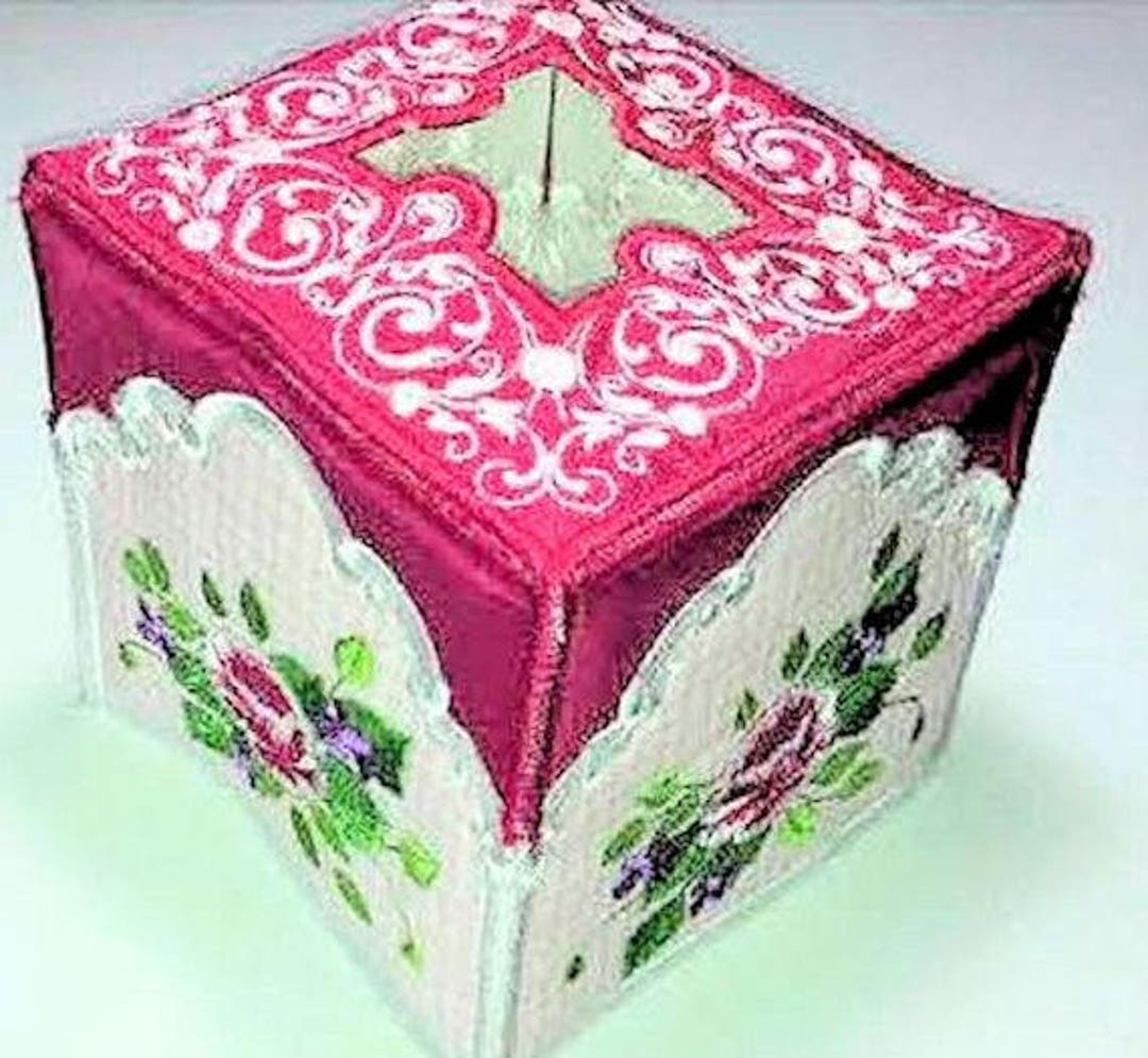 Tissue Box Cover Rose Tissue Box Sewniqboutiq Tissue Box - Etsy