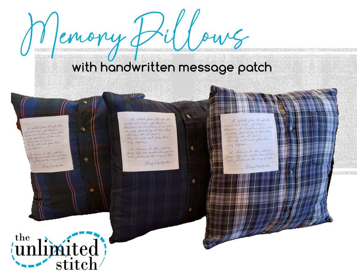 Personalized Memory Pillow With Poem Stitched - Pillow Made From Loved ...
