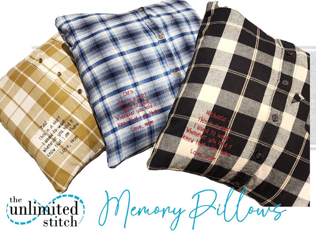 Personalized Memory Pillow With Poem Stitched - Pillow Made From Loved ...