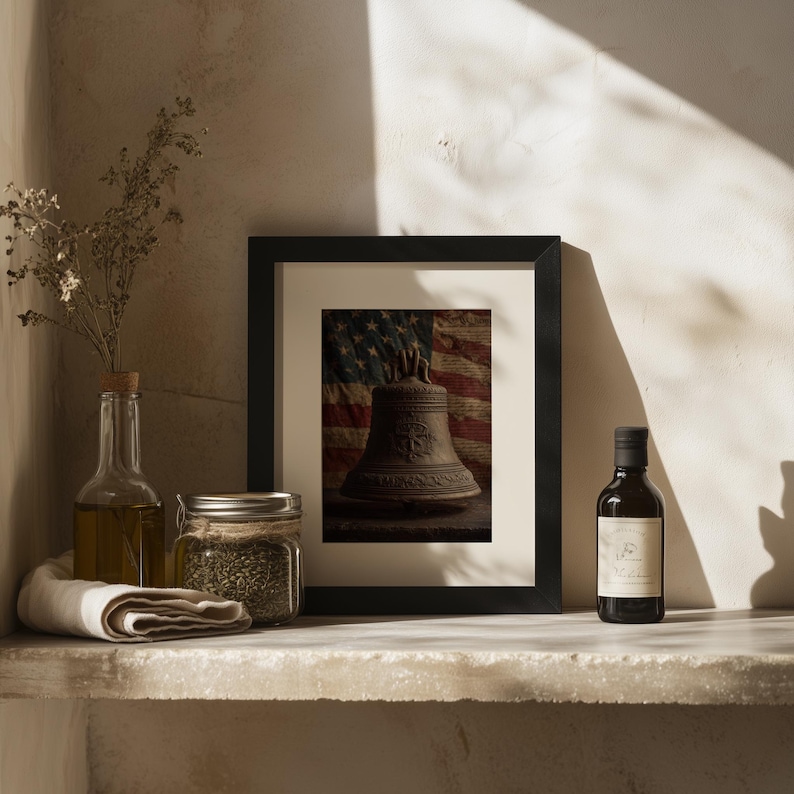 Vintage Liberty Bell Printable Art – Distressed Americana Flag Decor ...