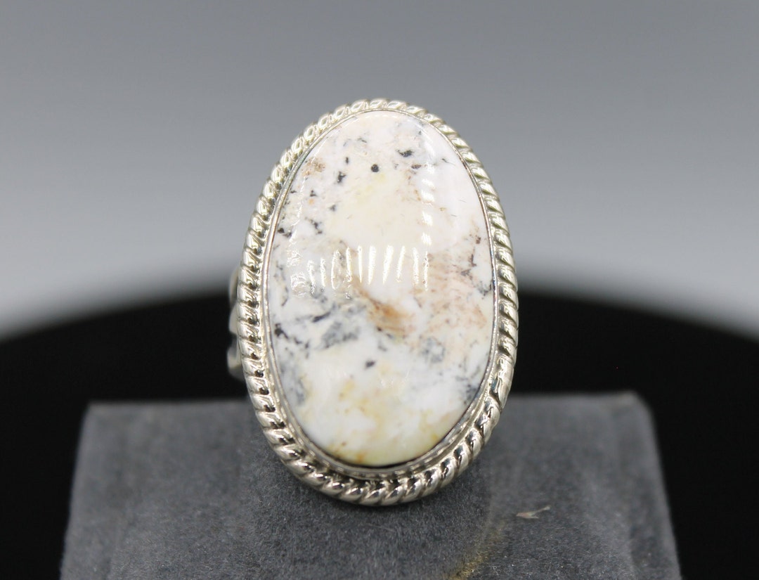 Navajo Sterling Silver White Buffalo Statement Ring - Etsy