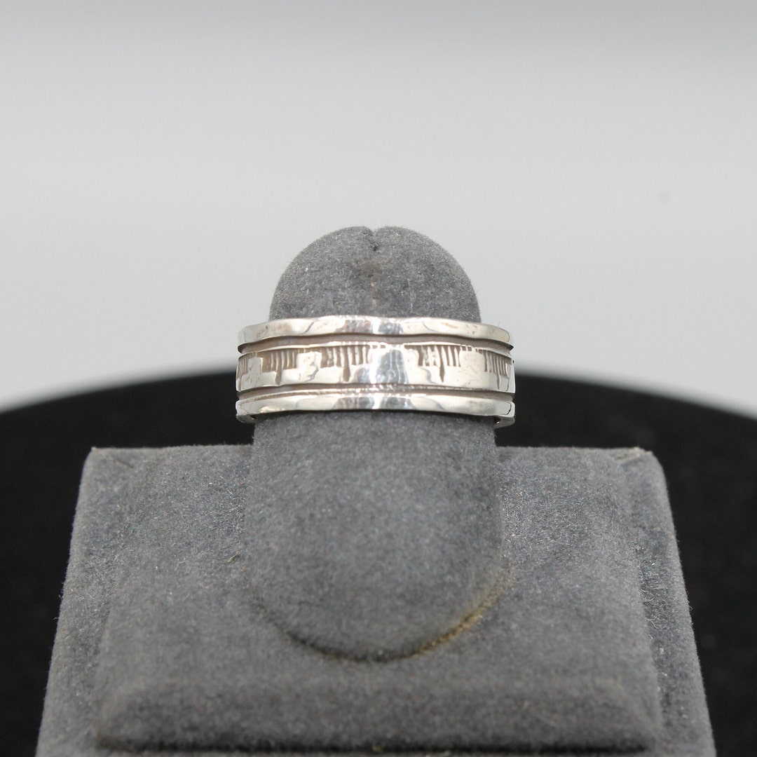 Navajo Sterling Silver Kiva Steps Band - Etsy