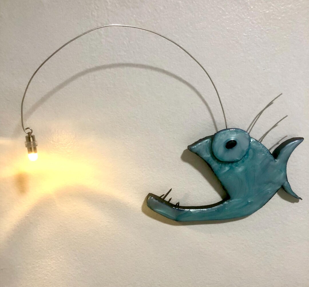 Deep Sea Angler Fish Made With Wood and Epoxy. Has Bright Twist on ...