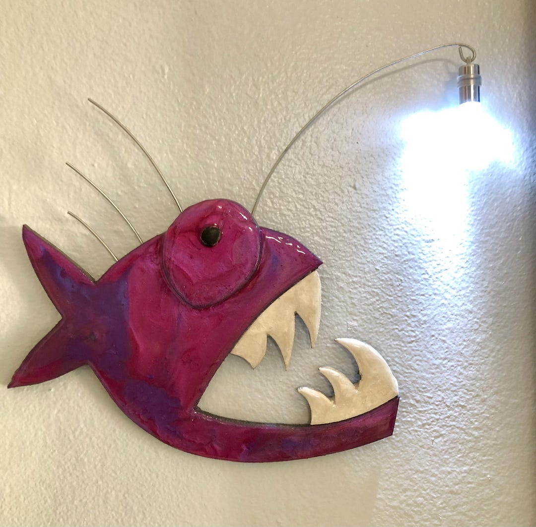 Deep Sea Angler Lantern Fish, Made With Wood and Beautiful Epoxy. Has ...