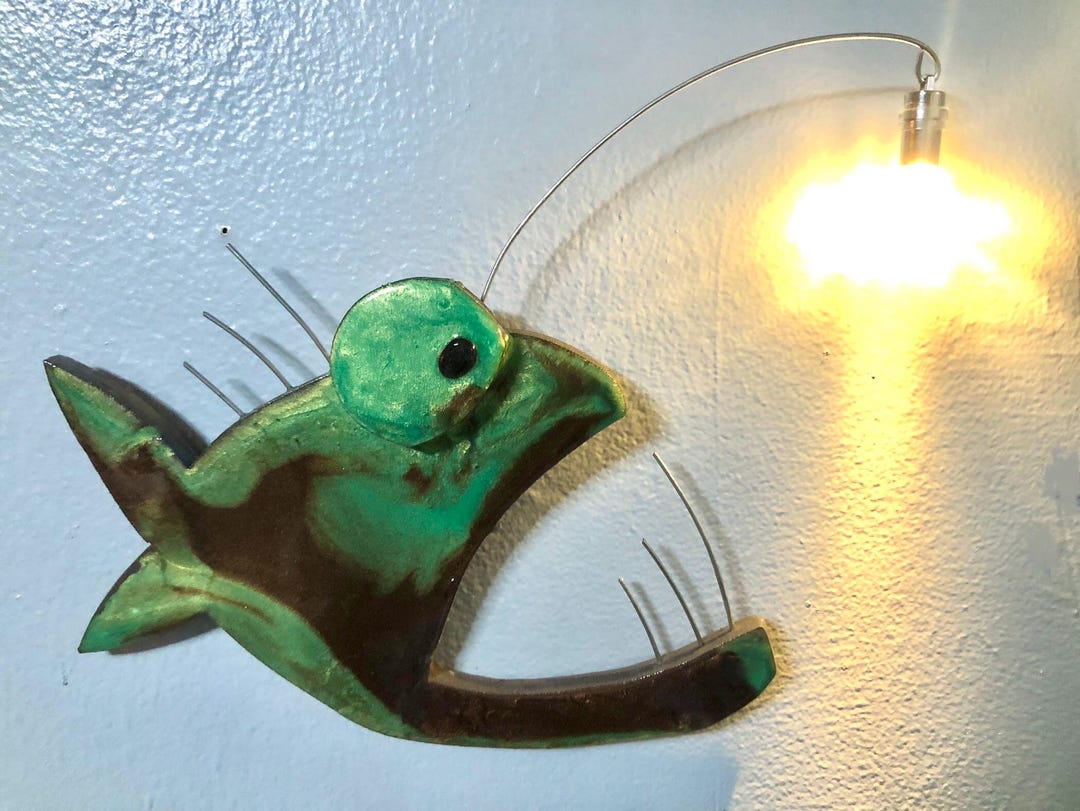 Deep Sea Angler Fish Made With Wood and Epoxy. Has Bright Twist on ...