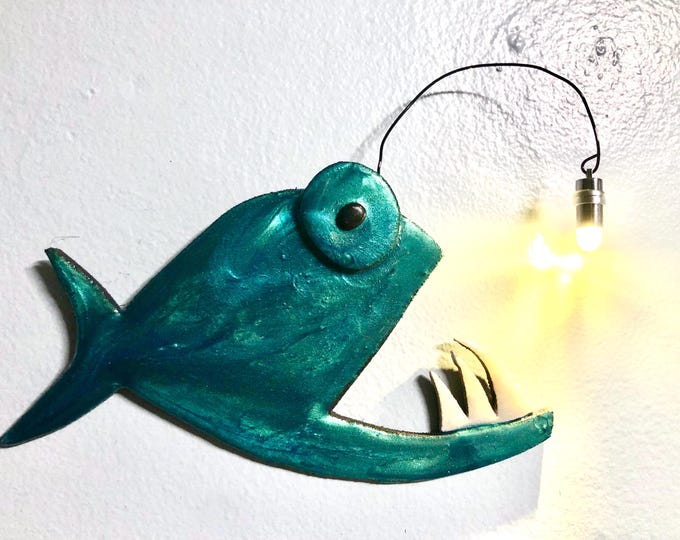 Deep Sea Angler Fish Made With Wood and Epoxy. Has Bright Twist on ...
