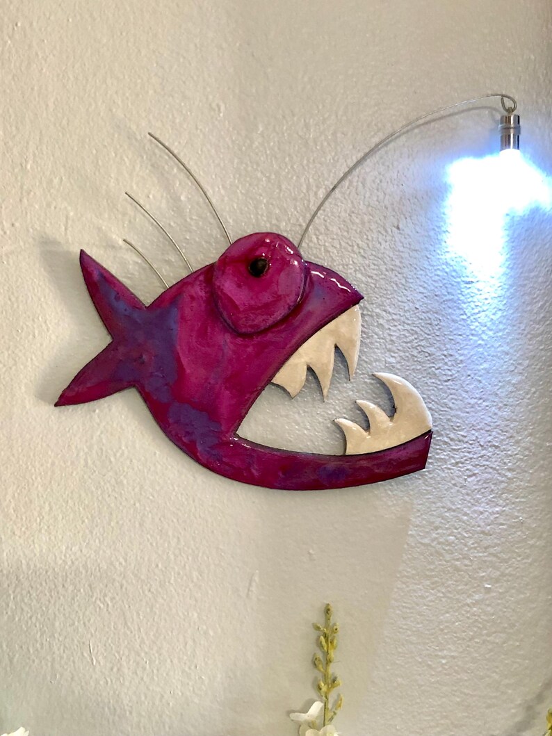 Deep Sea Angler Lantern Fish, Made With Wood and Beautiful Epoxy. Has ...