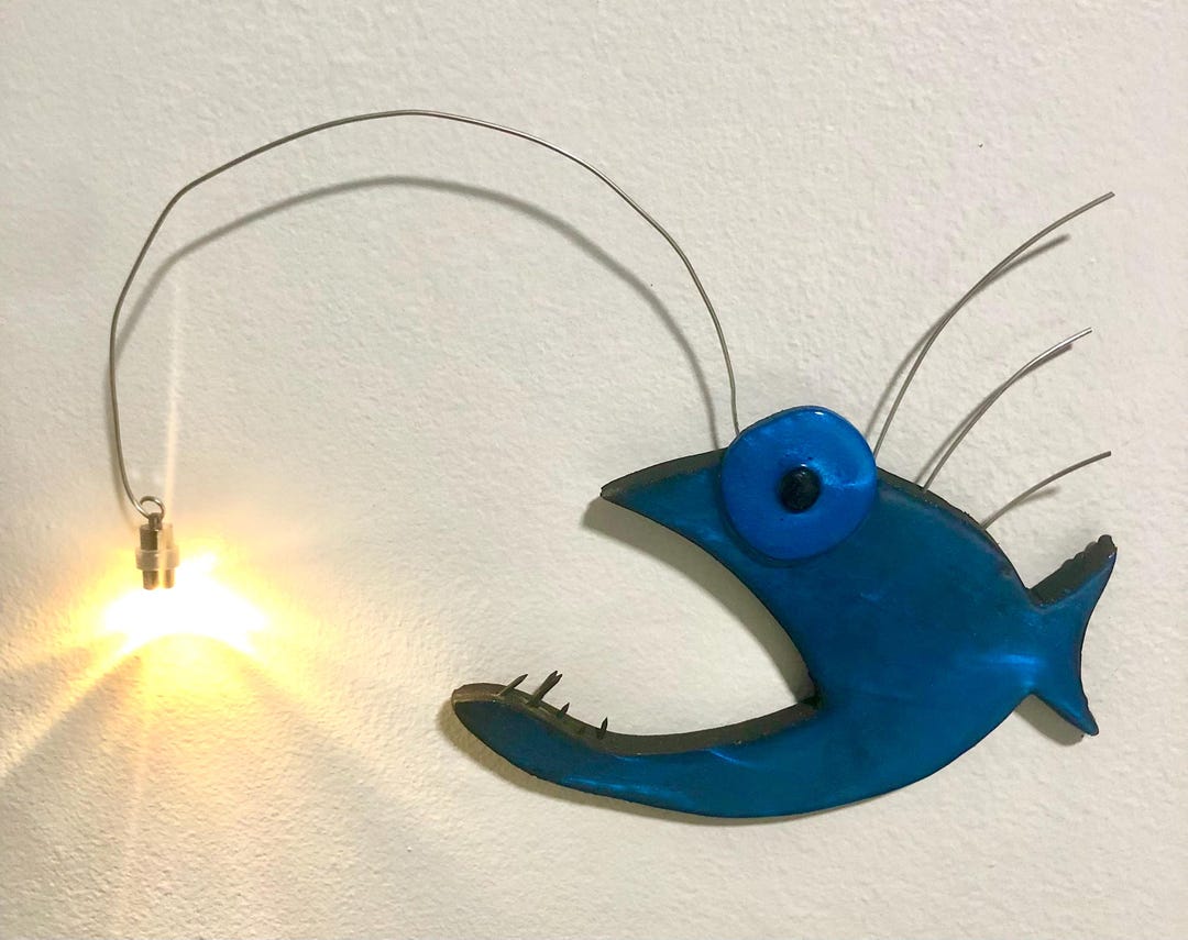 Deep Sea Angler Fish Made With Wood and Epoxy. Has Bright Twist on ...