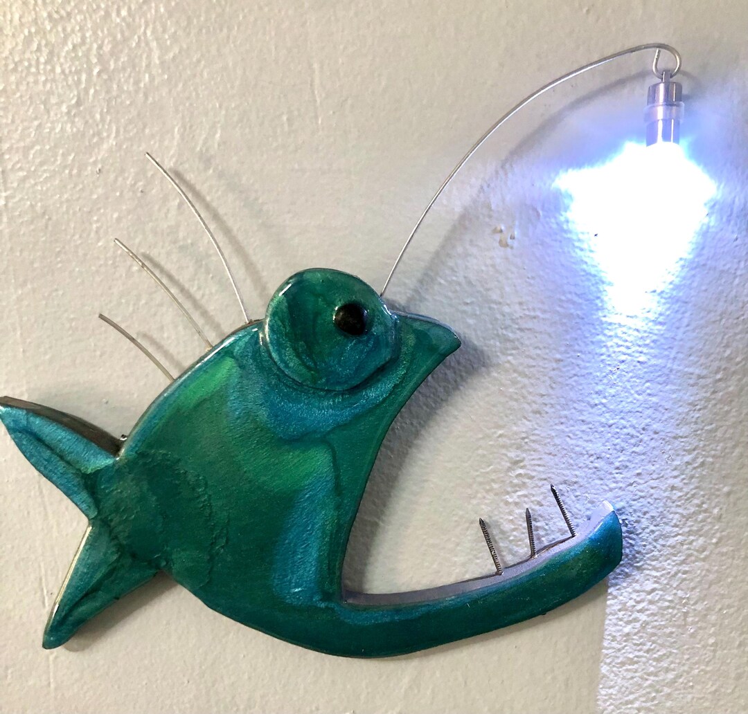 Deep Sea Angler Fish Made With Wood and Epoxy. Has Bright Twist on ...