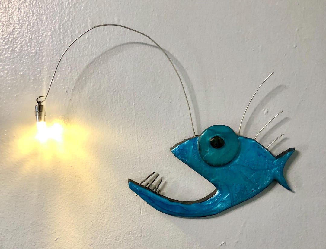 Deep Sea Angler Fish Made With Wood and Epoxy. Has Bright Twist on ...