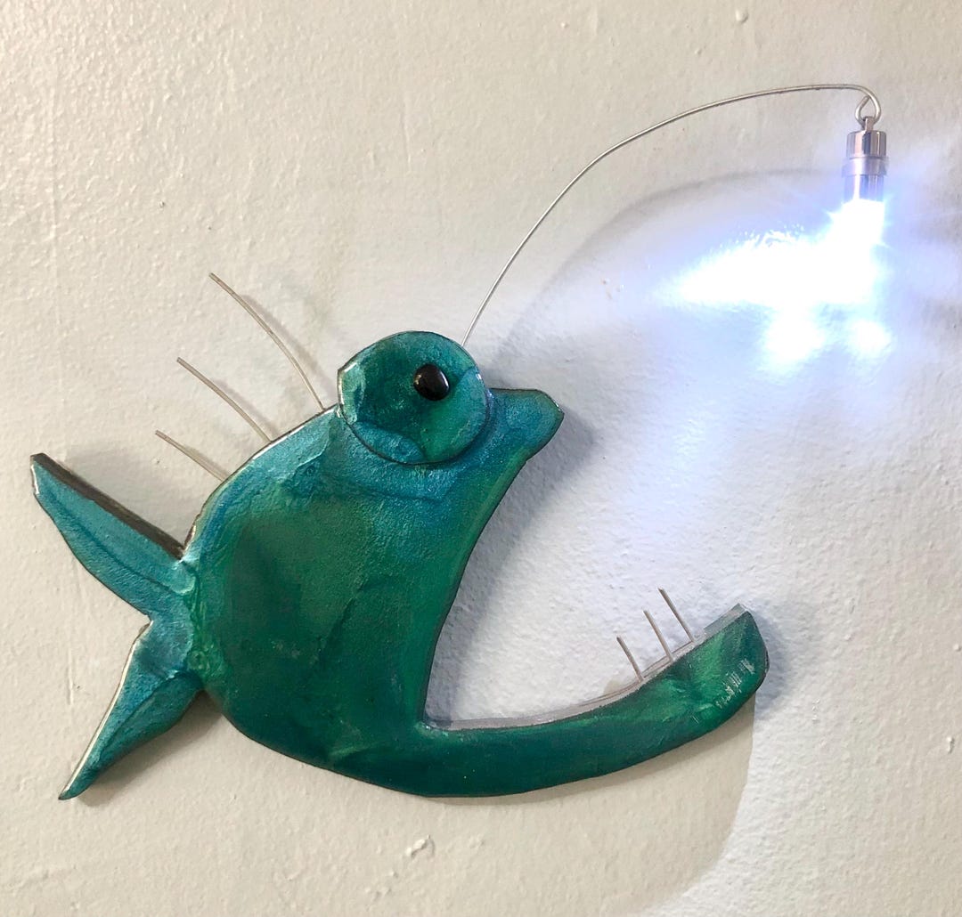 Deep Sea Angler Fish Made With Wood and Epoxy. Has Bright Twist on ...