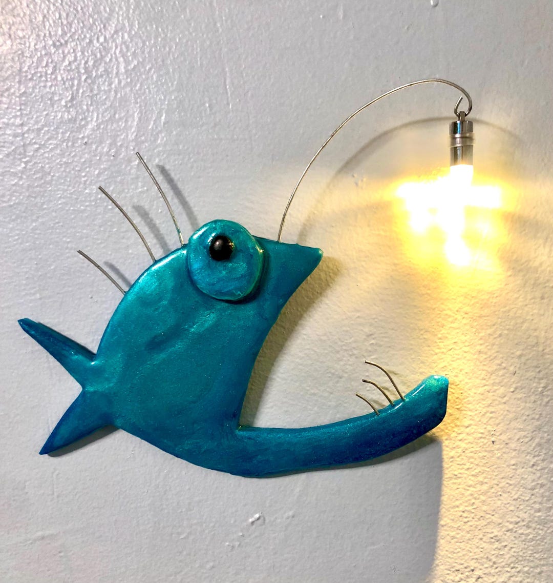 Deep Sea Angler Fish Made With Wood and Epoxy. Has Bright Twist on ...