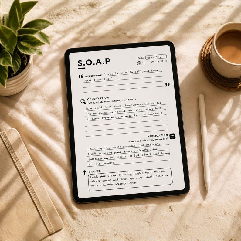 SOAP Bible Study Journal Printable, S.O.A.P Printable PDF, Scripture ...