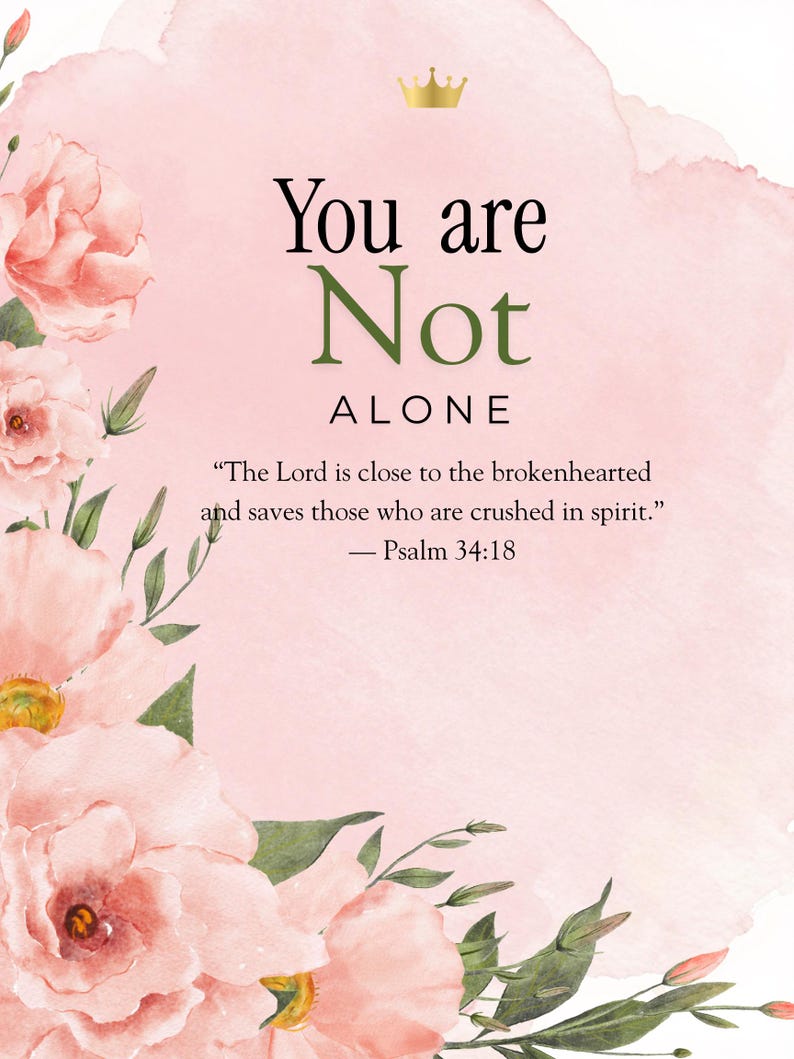 Christian Healing Scripture Art | You Are Not Alone Wall Decor (digital ...