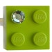 Light Green LEGO® Brick 2x2 With a Green SWAROVSKI® Crystal on - Etsy