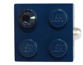 Navy Blue LEGO® Brick 2x2 With a Blue SWAROVSKI® Crystal on a - Etsy
