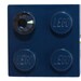 Navy Blue LEGO® Brick 2x2 With a Blue SWAROVSKI® Crystal on a Silver ...