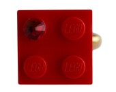 Red LEGO® Brick 2x2 With a Red SWAROVSKI® Crystal on a - Etsy