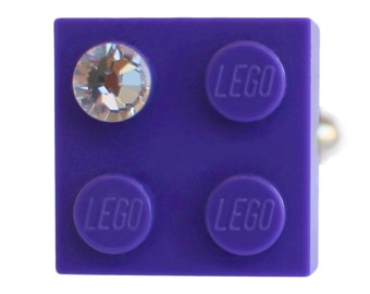 Purple LEGO® Brick 2x2 With a diamond Color SWAROVSKI® | Etsy