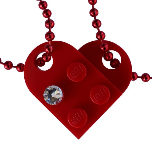 Red 2 Piece Customizable Heart Made From 2 LEGO® Plates With a - Etsy