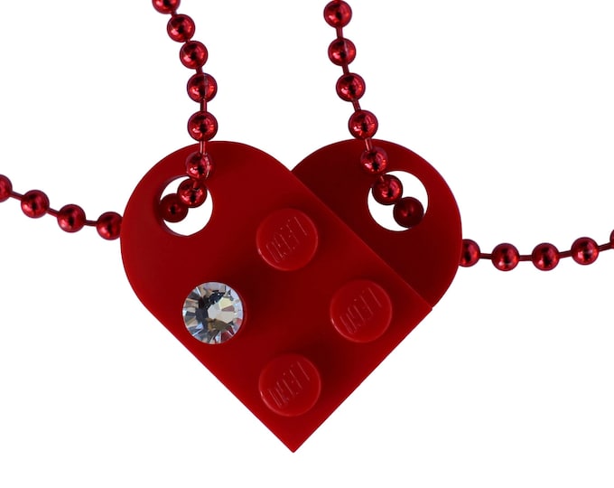 Dark Pink LEGO® Brick 2x4 With a Pink SWAROVSKI® Crystal on a Silver ...