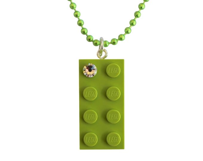 Light Green LEGO® Brick 2x4 With a 'diamond' Color SWAROVSKI® Crystal ...