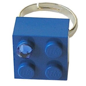 Dark Blue LEGO® Brick 2x2 With a Blue SWAROVSKI® Crystal on a - Etsy