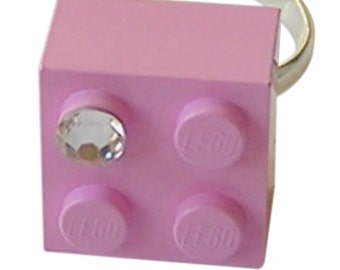 Light Pink LEGO® Brick 2x2 With a diamond Color SWAROVSKI® - Etsy