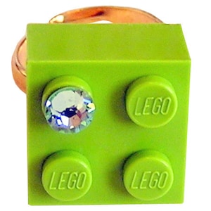 Light Green LEGO® Brick 2x2 With a Green SWAROVSKI® Crystal on - Etsy