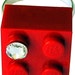 Red LEGO® Brick 2x2 With a ‘diamond’ Color SWAROVSKI® Crystal on a ...