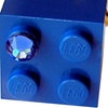 Light Blue LEGO® Brick 2x2 With a Blue SWAROVSKI® Crystal on a Silver ...