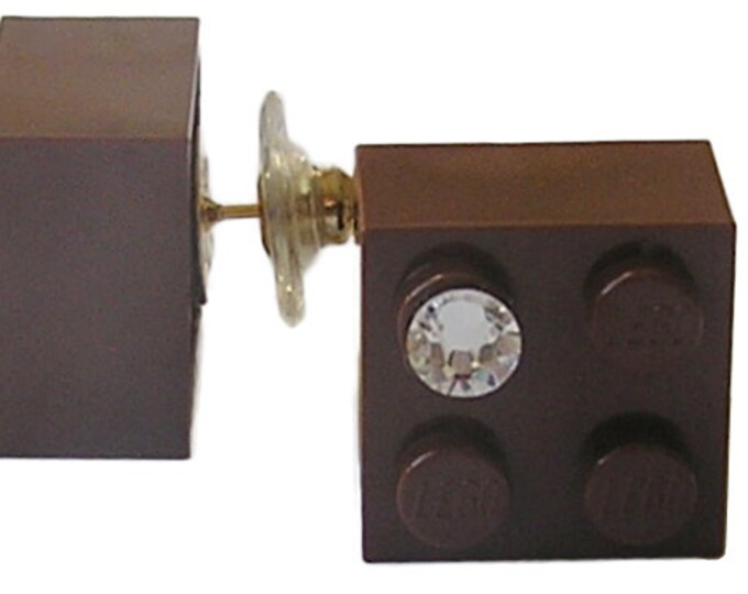 Brown LEGO® Brick 2x2 With a 'diamond' Color SWAROVSKI® Crystal on a ...