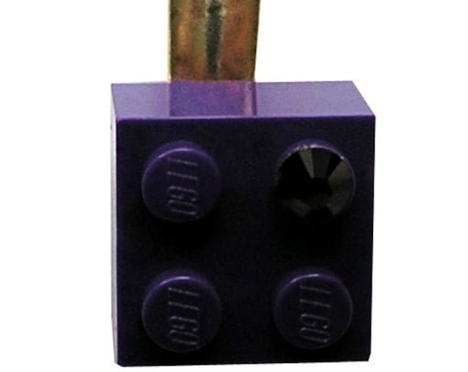 Purple LEGO® Brick 2x2 With a Purple SWAROVSKI® Crystal on a Silver ...