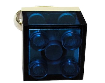 Transparent Green LEGO® Brick 2x2 on a Silver/gold Plated - Etsy