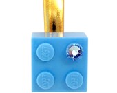 Light Blue LEGO® Brick 2x2 With a Blue SWAROVSKI® Crystal on a - Etsy