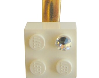 Orange LEGO® Brick 2x2 With a diamond Color SWAROVSKI® - Etsy